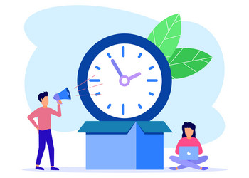 Graphic cartoon character time is money Royalty Free Vector