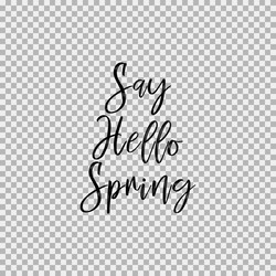 Hello spring transparent background Royalty Free Vector