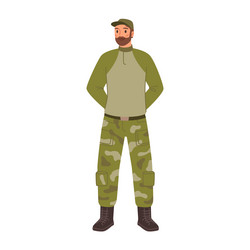 Military infantry cartoon soldier isolated Vector Image