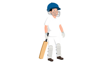 2d batsman character with ba Royalty Free Vector Image