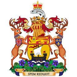 Coat arms fredericton city in canada Royalty Free Vector
