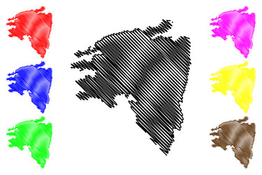 Joa island kingdom of norway map scribble sketch Vector Image