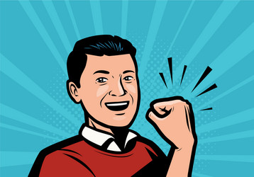 Strong superhero pop art retro comic style Vector Image