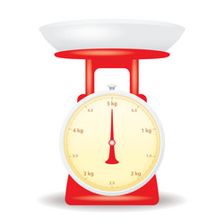 Pink color weight scale market isolate on white Vector Image