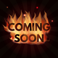 Coming soon with rays neon sign realistic Vector Image