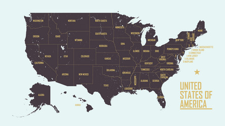 Detailed vintage map united states Royalty Free Vector Image