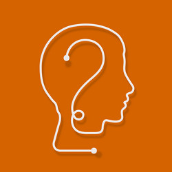 Question mark with face Royalty Free Vector Image