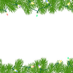 Christmas border with fir tree Royalty Free Vector Image
