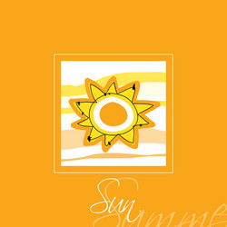 Tarot card major the sun hand drawn Royalty Free Vector