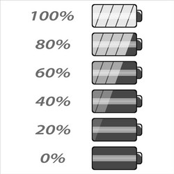Battery power levels Royalty Free Vector Image