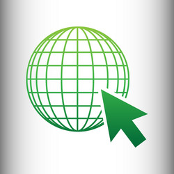 Earth globe with cursor Royalty Free Vector Image