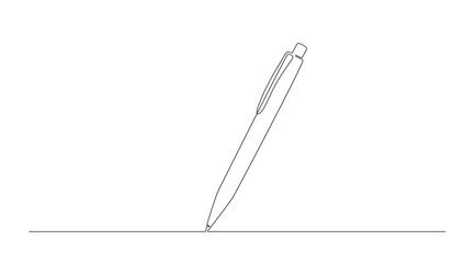 One continuous line drawing of pen writing thin Vector Image