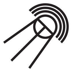 Sputnik black icon soviet space satellite symbol Vector Image