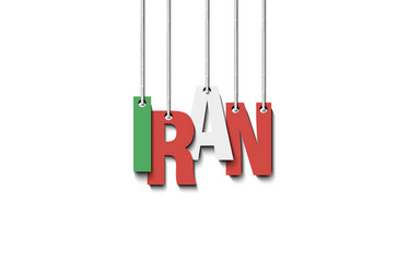 Word iran hang on the ropes Royalty Free Vector Image