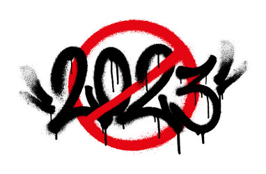 Sprayed 2023 tag gfont graffiti with overspray Vector Image