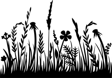 Dramatic Grass Silhouette Royalty Free Vector Image