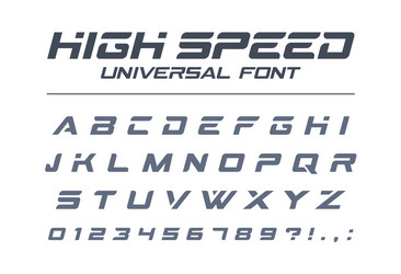 Speed letters set red race font italic bold Vector Image