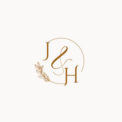 Initial vu wedding monogram logo design Royalty Free Vector