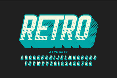 Retro style font alphabet letters Royalty Free Vector Image