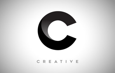 White letter c logo design with minimalist Vector Image