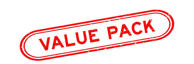 Grunge black value pack word rubber seal stamp Vector Image