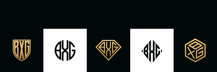 Initial letters hry logo designs bundle Royalty Free Vector