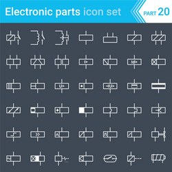 Relays and electromagnets electrical symbols Vector Image