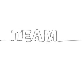 Efficient teamwork - colorful line design style Vector Image