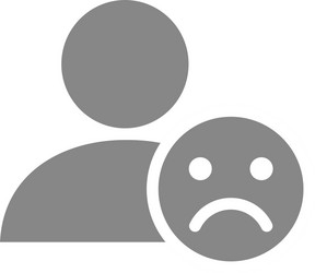 User profile with sad face line icon rating Vector Image
