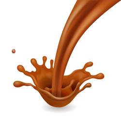 Realistic chocolate splash liquid whirl Royalty Free Vector