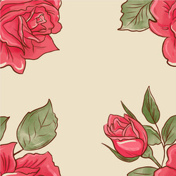 Red rose flowers pattern repeat background Vector Image