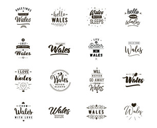 Greeting cards design isolated logos typography Vector Image