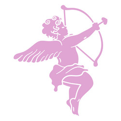 Side view cupid character Royalty Free Vector Image