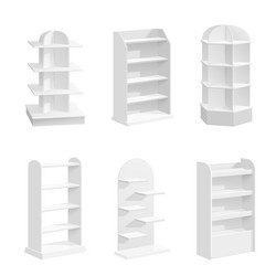 Empty store shelf shop display indoor Royalty Free Vector