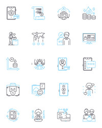 Biotech linear icons set genomics bioreactors Vector Image