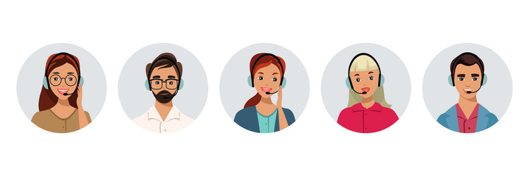 Call center agents cartoon business people Vector Image