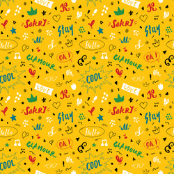 Doodle seamless pattern hand drawn pop art signs Vector Image