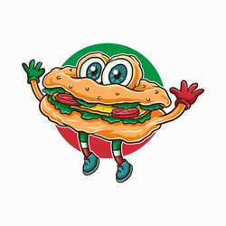 Mr mayor burger food restaurant logo icon mascot Vector Image