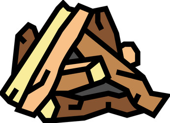 Pile wood timber line icon Royalty Free Vector Image