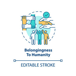 Belongingness to humanity blue gradient concept Vector Image