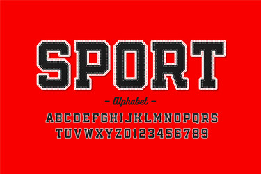 Sports uniform style font alphabet letters Vector Image