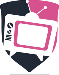 Tv media logo design service logo template Vector Image