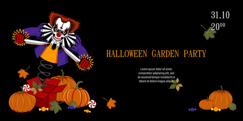 Banner with the image of an evil clown Royalty Free Vector