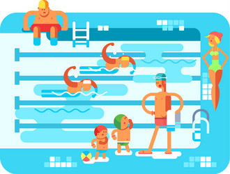 People in pool Royalty Free Vector Image - VectorStock