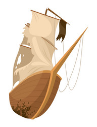 Broken ship icon cartoon wooden battered Vector Image
