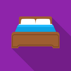 Bed icon in cartoon style isolated on white Vector Image