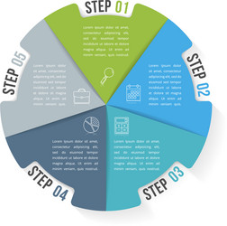 Five parts presentation and chart infographic Vector Image