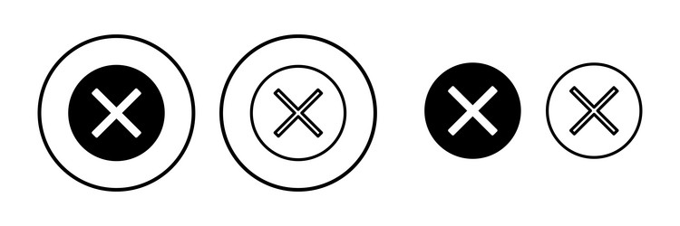 Close icon delete icon remove cancel exit symbol Vector Image