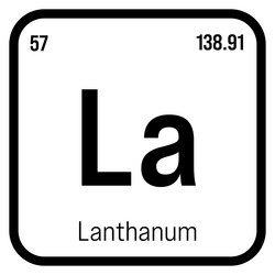 Lanthanum la periodic table element Royalty Free Vector