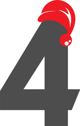 Number 7 santa hat concept design Royalty Free Vector Image